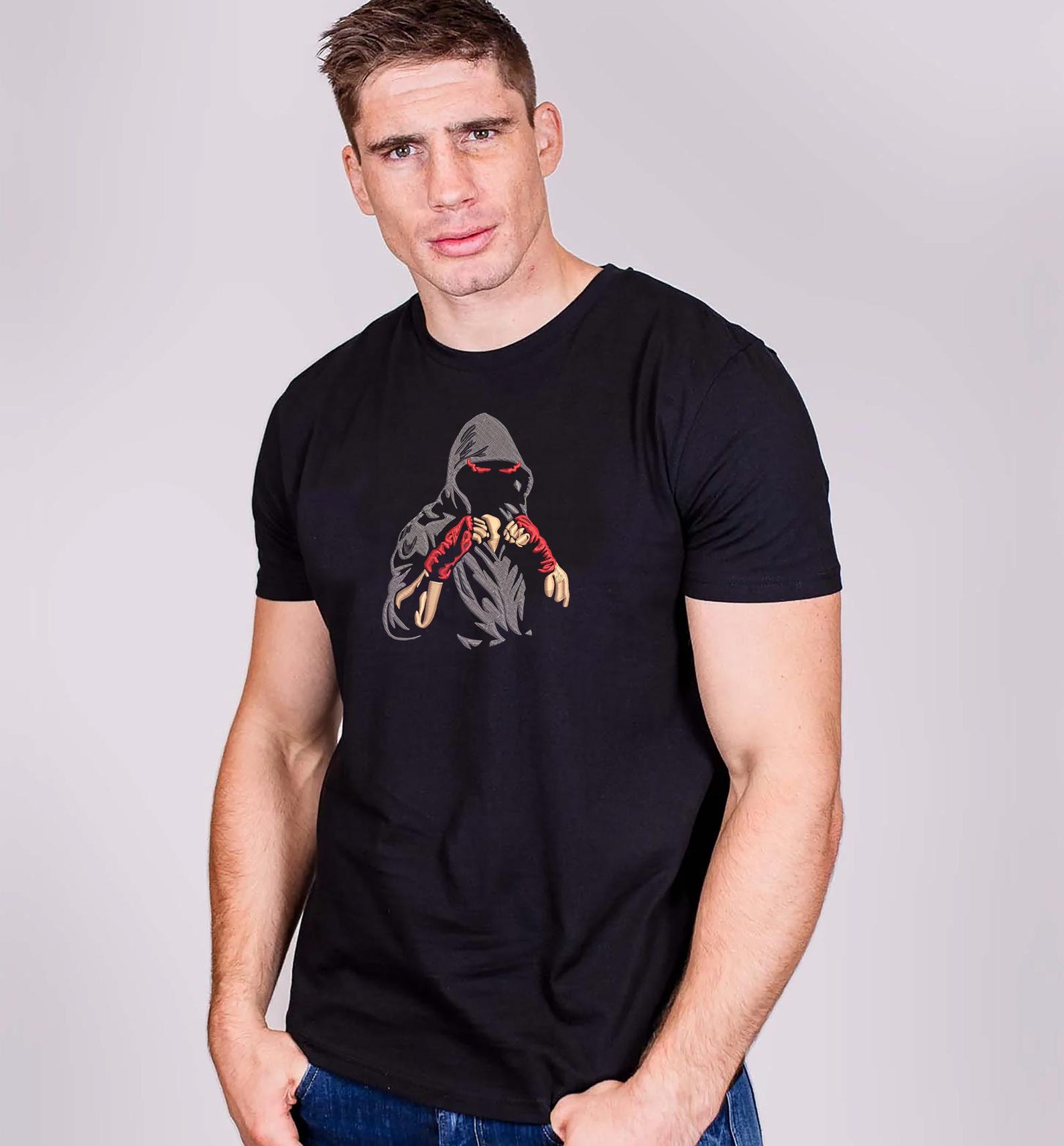Hooded Fighter Embroidery Design - Etsy
