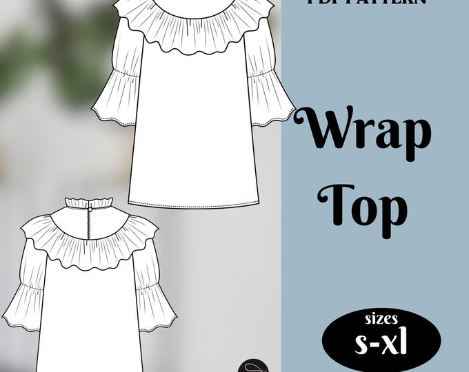 PDF Sewing Pattern, the Wrap Top, PDF Wrap Top Pattern, Instant ...