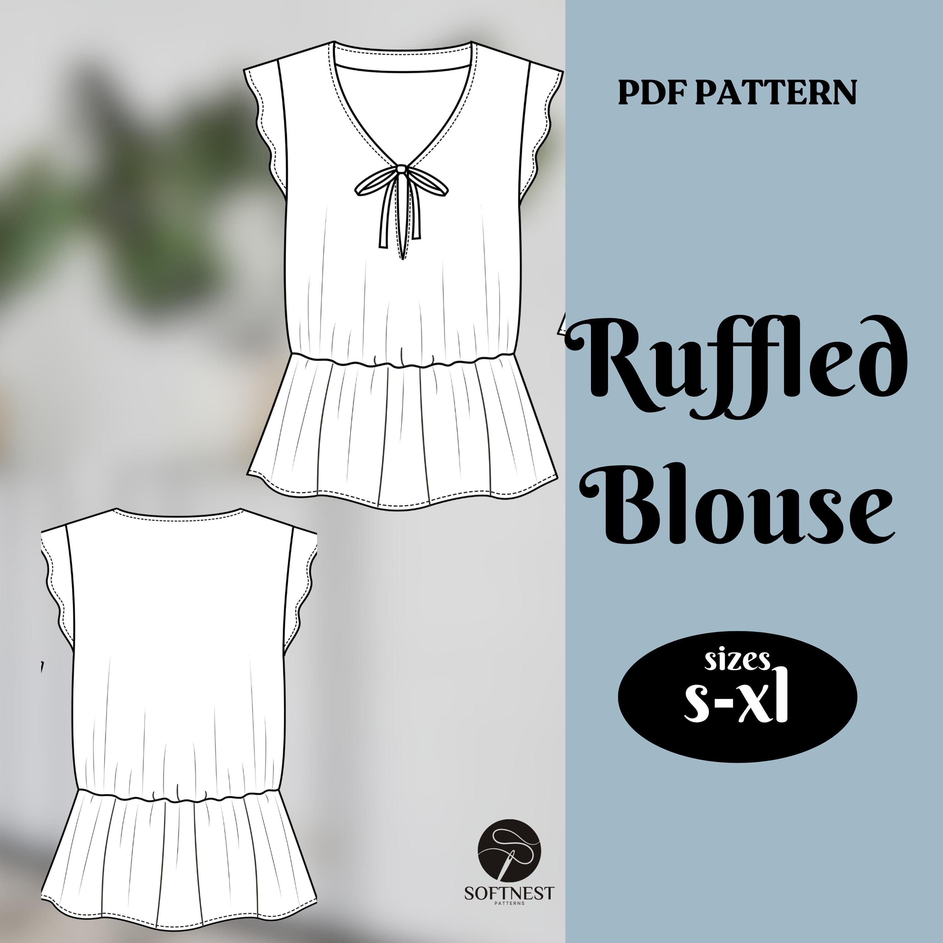 Ruffled Blouse Sewing Pattern: Women's Romantic Top (PDF Pattern) - Etsy
