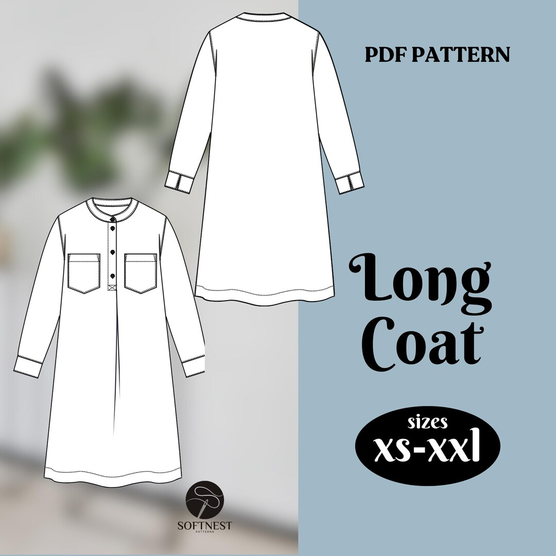 Women’s Coat Sewing Pattern | PDF Sewing Tutorial | Tailored Overcoat ...
