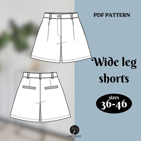Wide Leg Shorts - Etsy