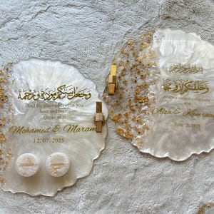 Customised Resin Engagement Ring Plate/ Nikkah Tray/ Wedding Ring Tray ...