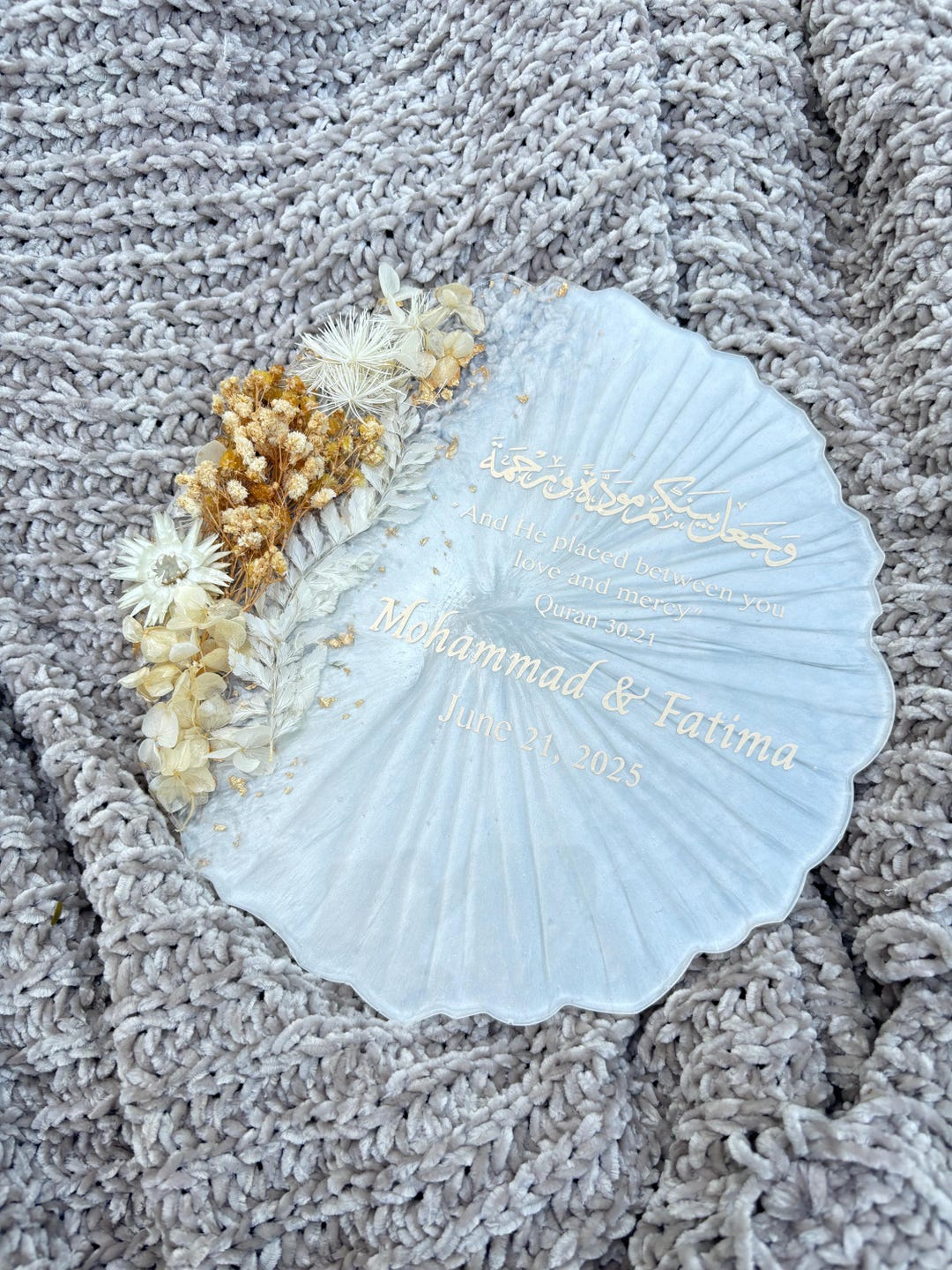 Customised Resin Engagement Ring Plate/ Nikkah Tray/ Wedding Ring Tray ...