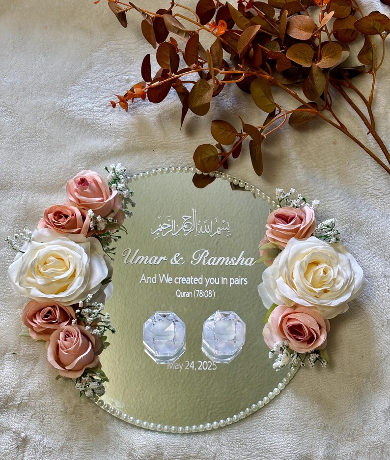 Customised Engagement Ring Tray / Personalised Nikkah Ring Tray ...