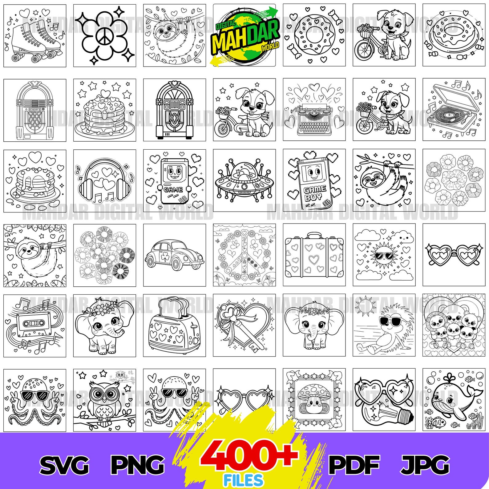 400+ Bold and Easy Cute Groovy Coloring Pages, Coloring Pages ...