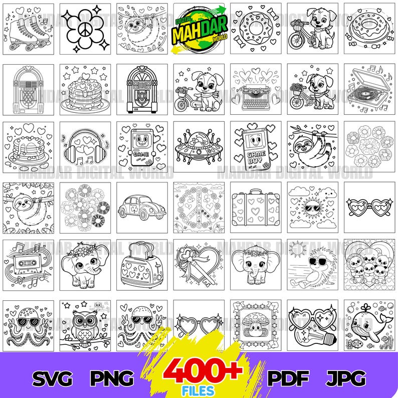 400+ Bold and Easy Cute Groovy Coloring Pages, Coloring Pages ...
