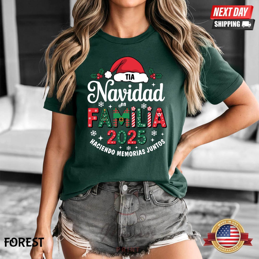 Navidad Famia 2025 Shirt, Custom Family Shirt, Feliz Navidad 2025 Shirt ...