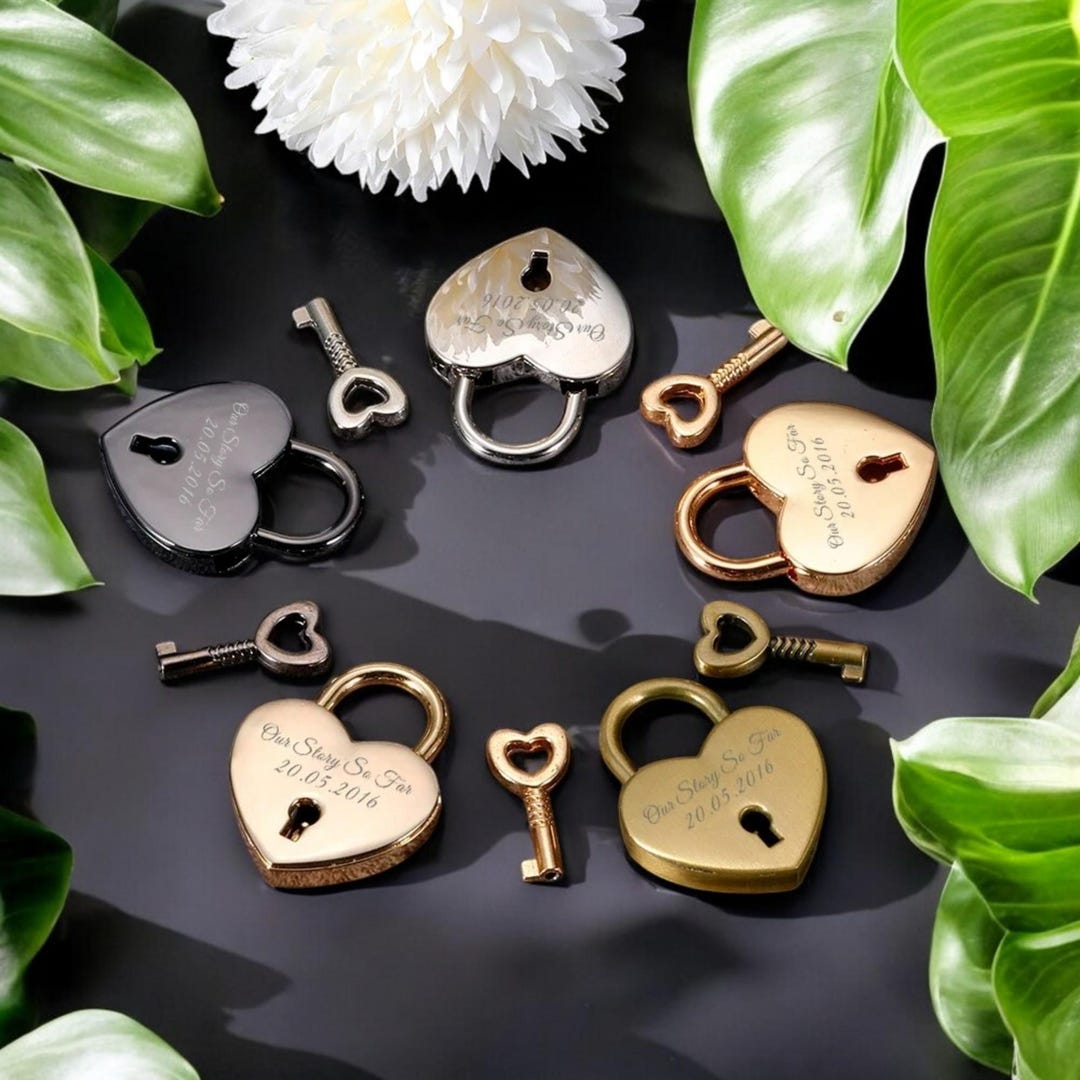 Custom Padlock, Two Hearts Locked, Engraved Heart Lock, Wedding Gift ...