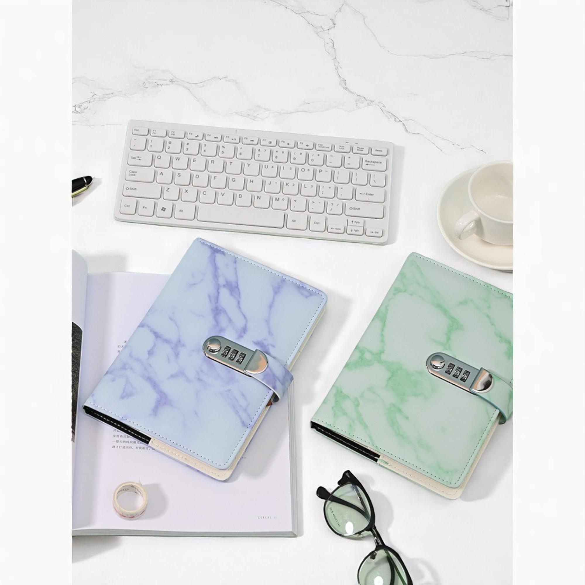 Marble Password Lock Journal – Secret Diary With Code Lock | Aesthetic ...