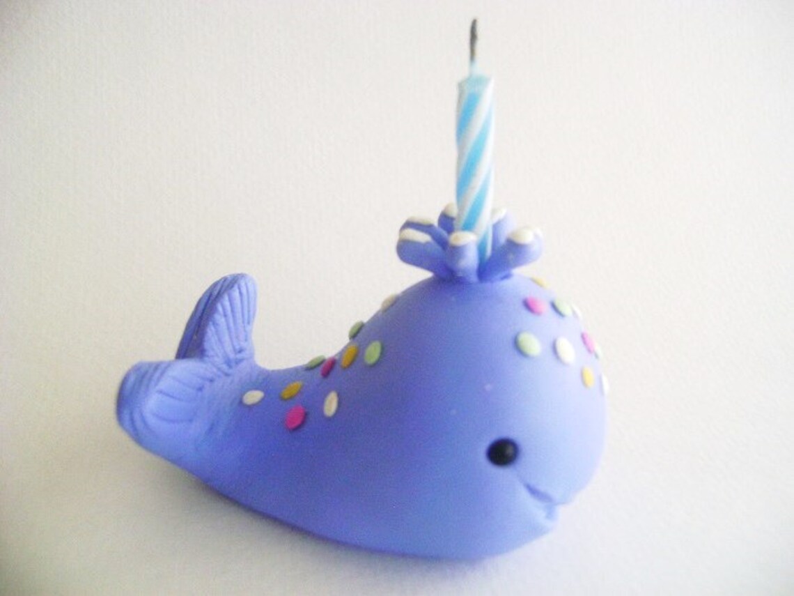 Blue Whale Cup Cake Topper Kids Birthday Cup Cake Design Handmade Clay ...