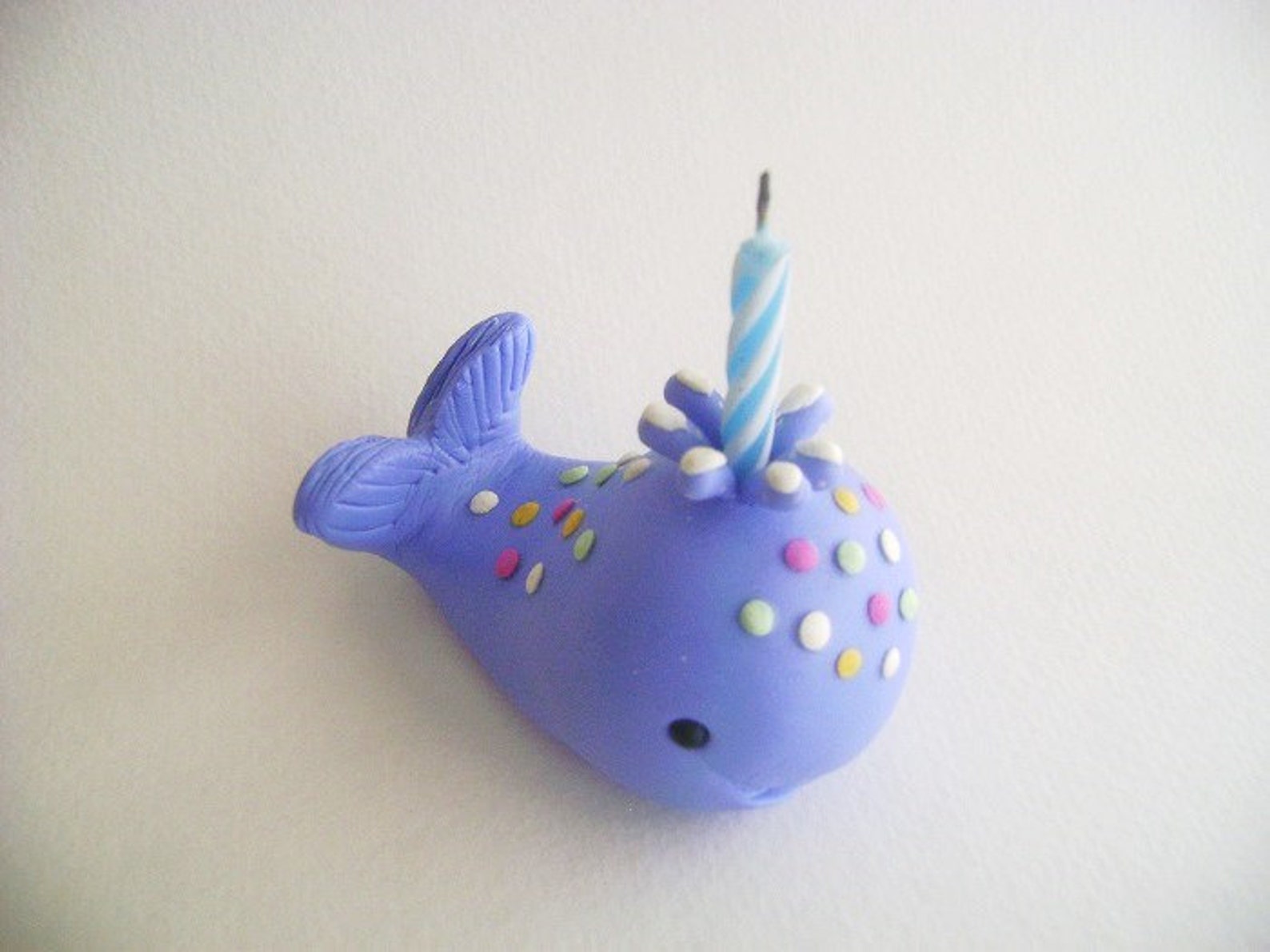 Blue Whale Cup Cake Topper Kids Birthday Cup Cake Design Handmade Clay ...