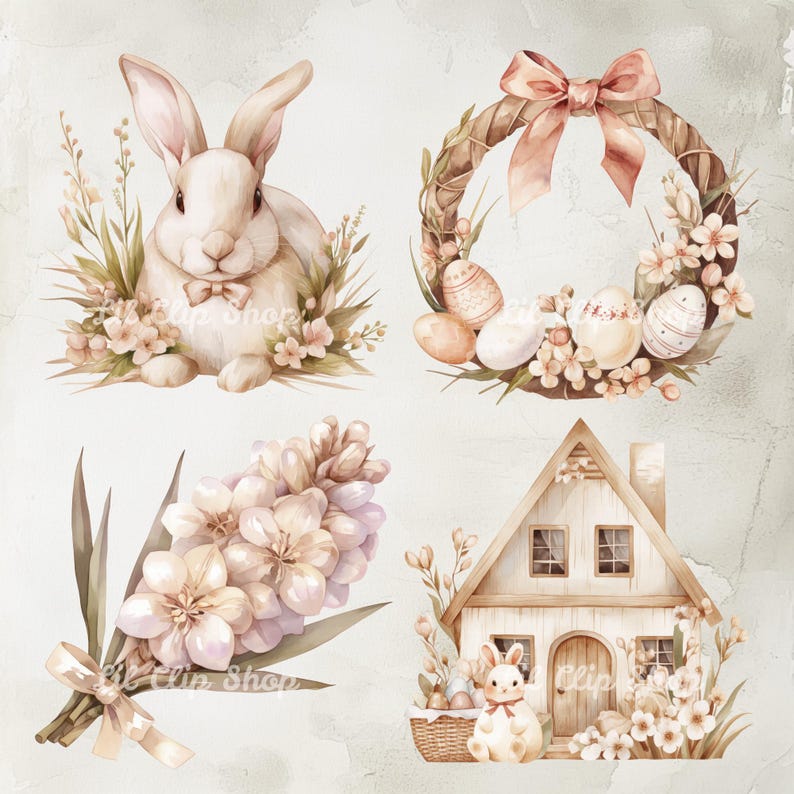 Rustic Easter Clipart -- Transparent PNG, Commercial Use Clip Art ...