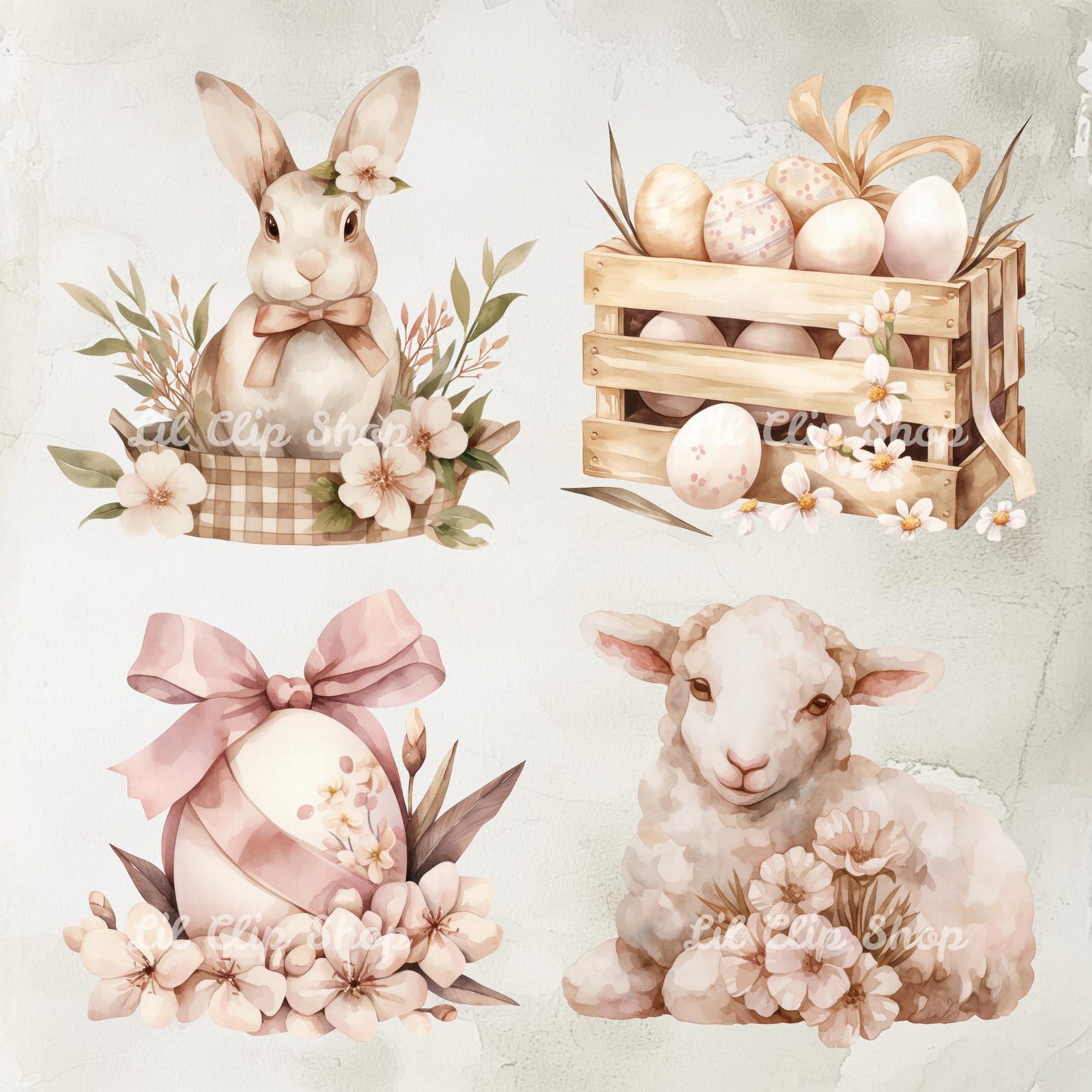 Rustic Easter Clipart -- Transparent PNG, Commercial Use Clip Art ...