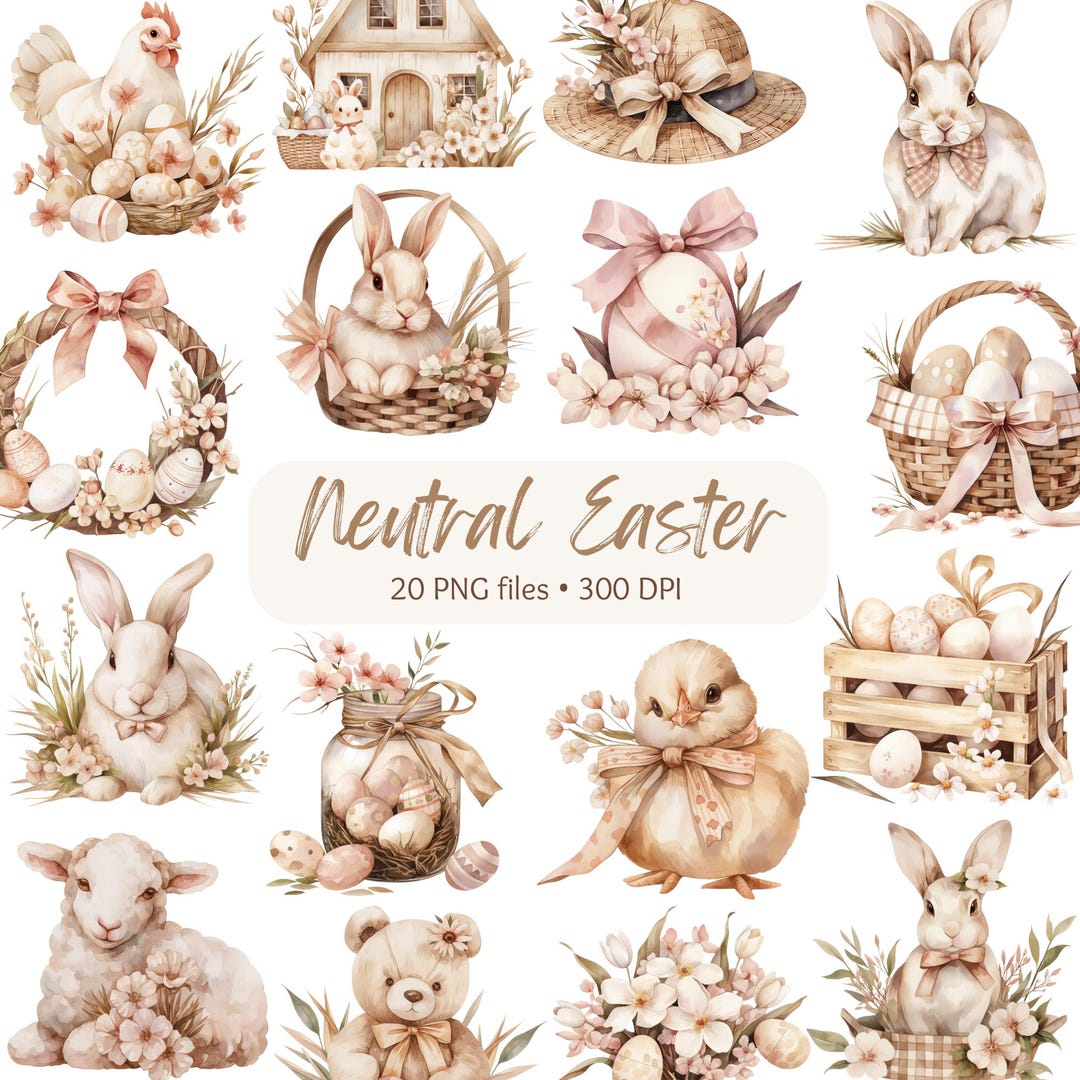Rustic Easter Clipart -- Transparent PNG, Commercial Use Clip Art ...