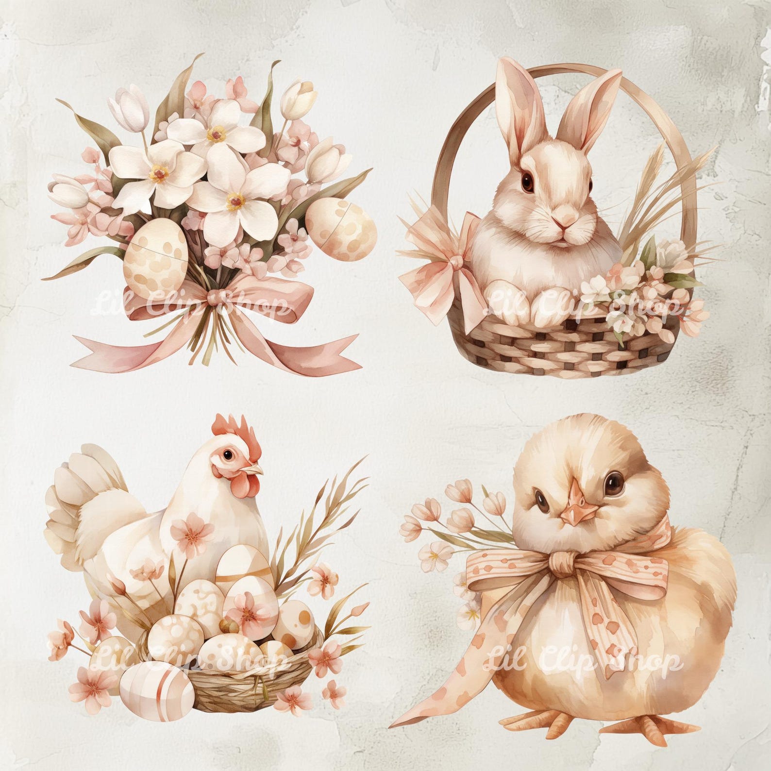 Rustic Easter Clipart -- Transparent PNG, Commercial Use Clip Art ...