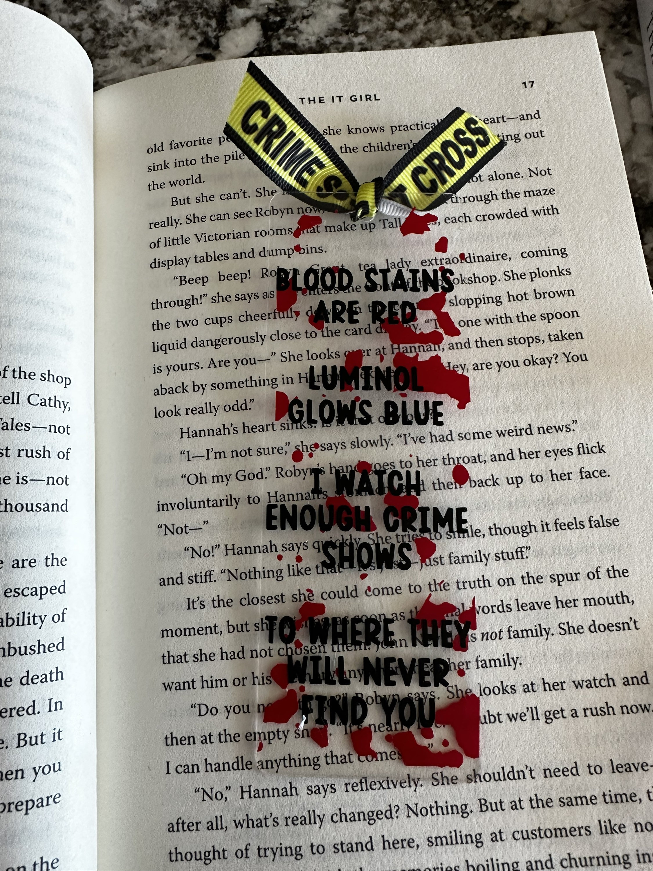 True Crime Lover's Bookmark Blood Stains Are Red Luminol Glows Blue ...