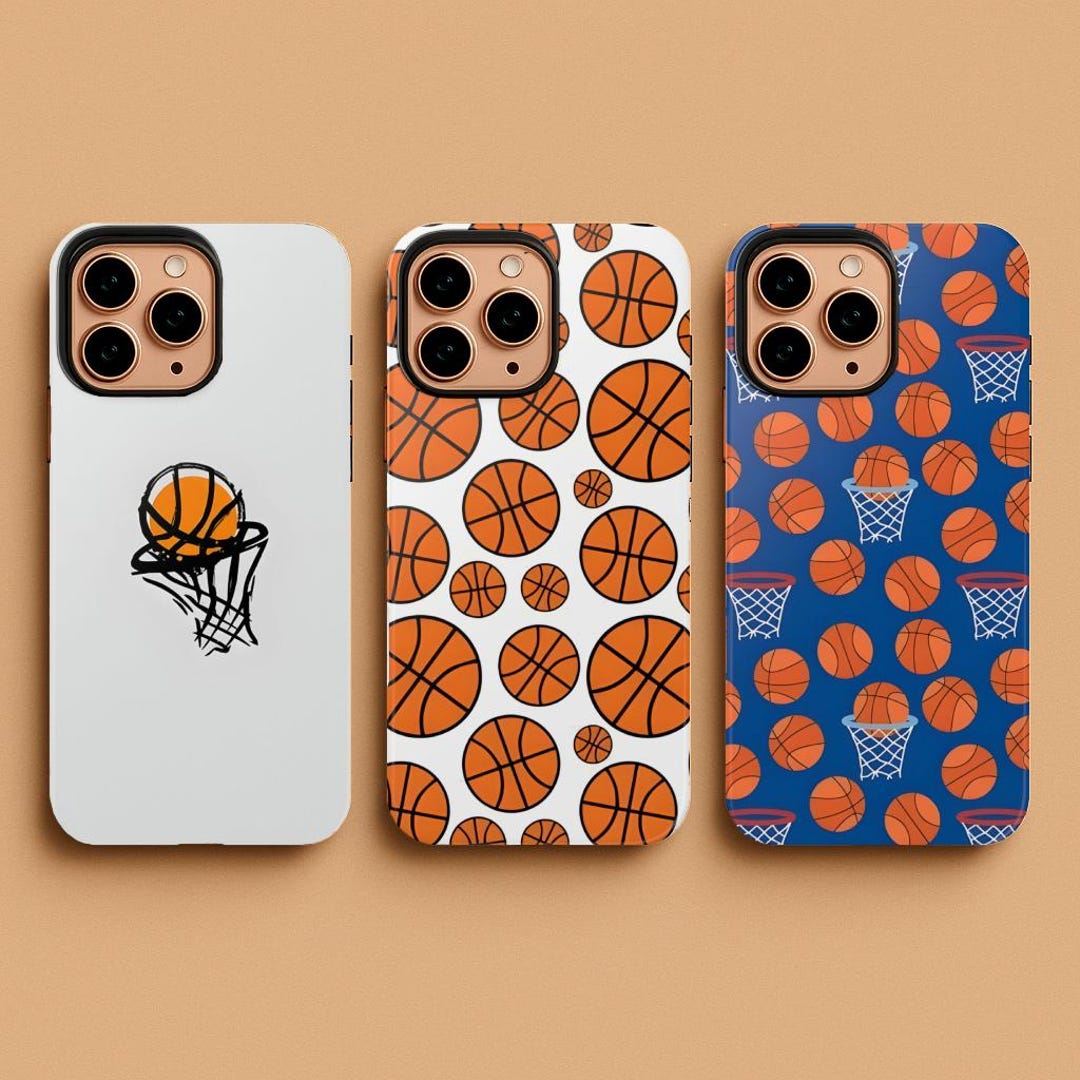 Basketball Phone Case, Sports Aesthetic Tough Case, Hoop & Ball Design ...