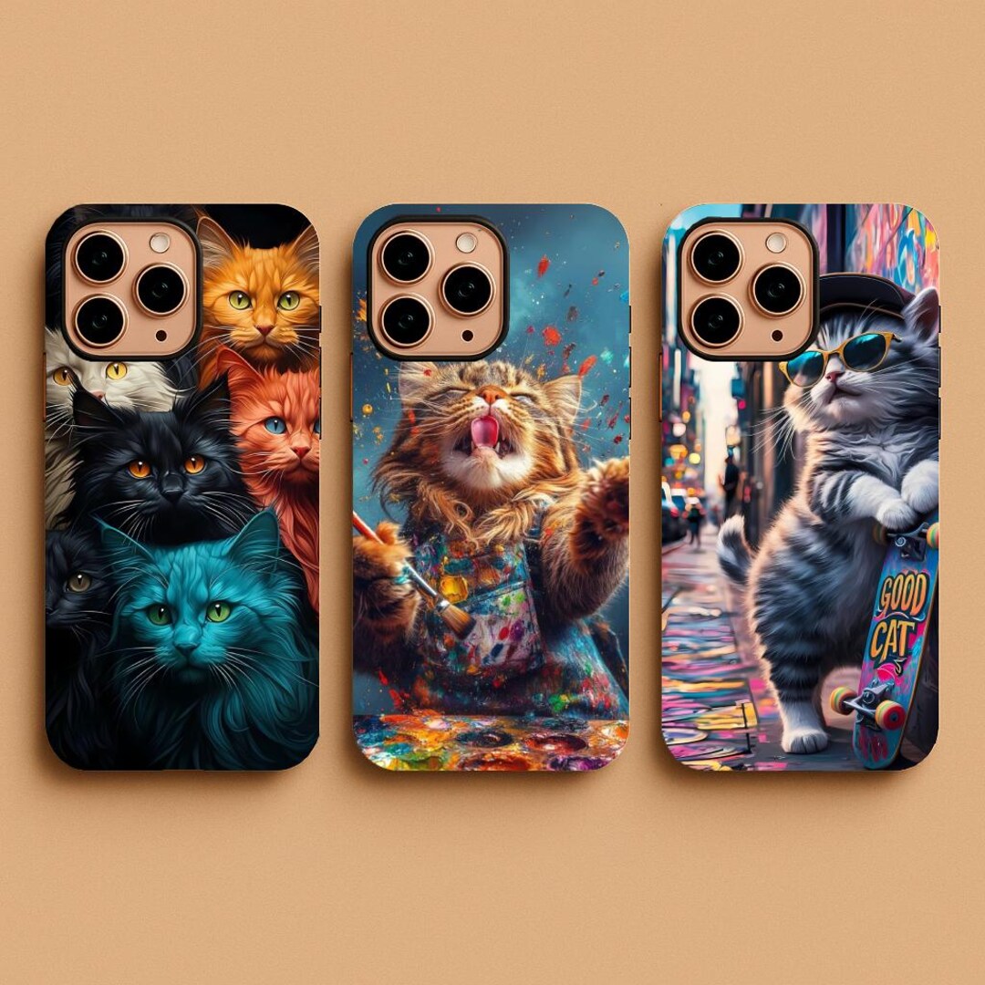 Kitten Cat Phone Case, Cute Cat Cover for iPhone 17 Pro Max, 15 Plus ...