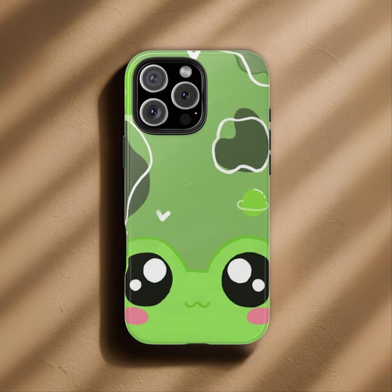 Kawaii Frog Phone Case, Cute Green Frog Cover, Aesthetic Animal Gift ...