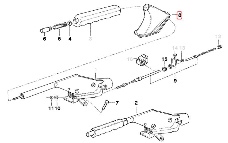 BMW E36 Emergency Brake Boot Frame, Parking Brake Trim Ring, E36 ...