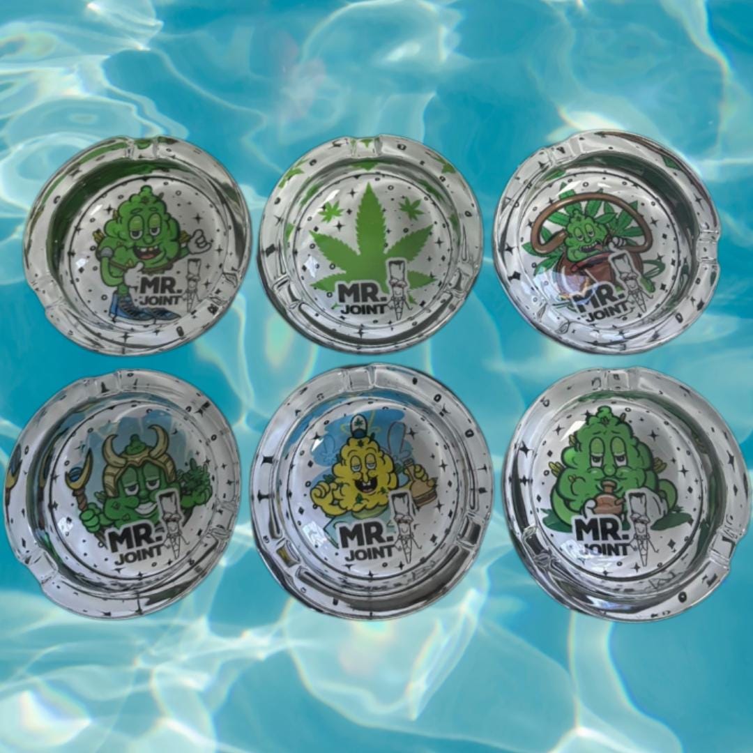 Glass Ashtray- Mr. Joint- 6 Different Designs! - Etsy