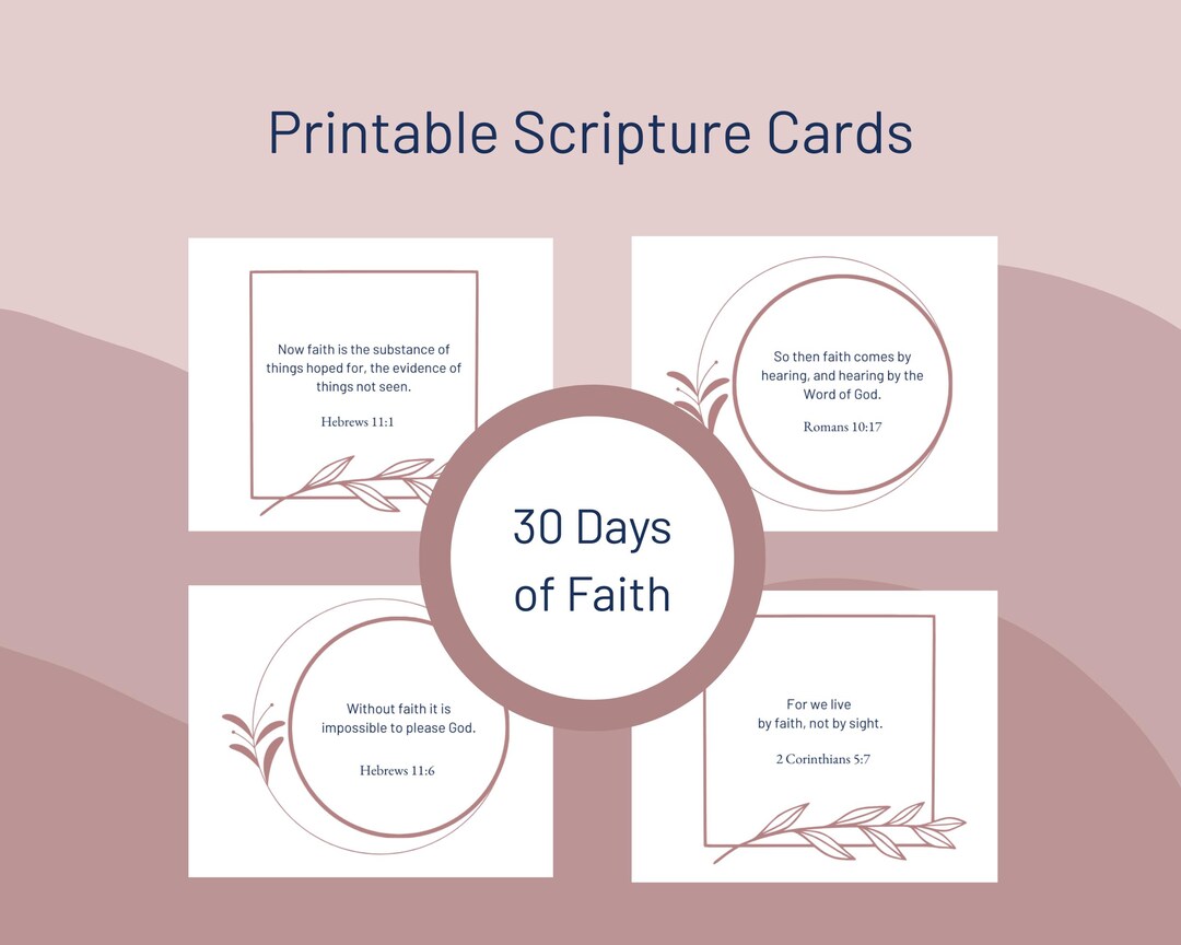 30 Days of Faith | Printable Scripture Cards - Etsy