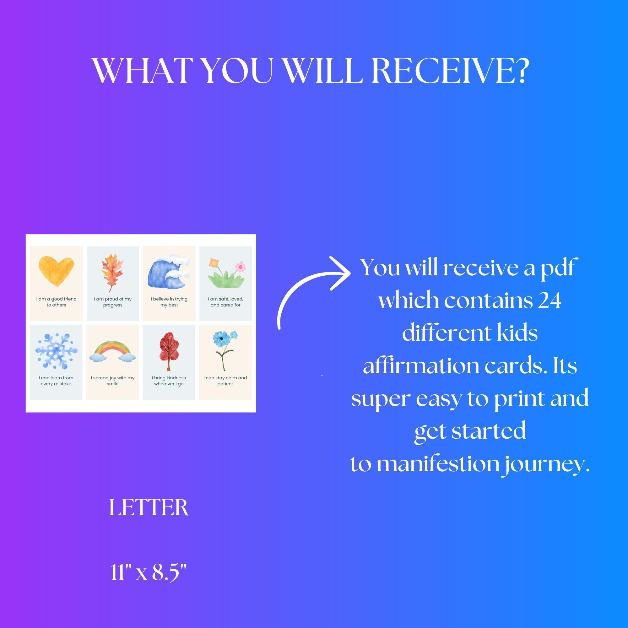 24 Kids Affirmation Cards Printable PDF, Self-compassion Education ...
