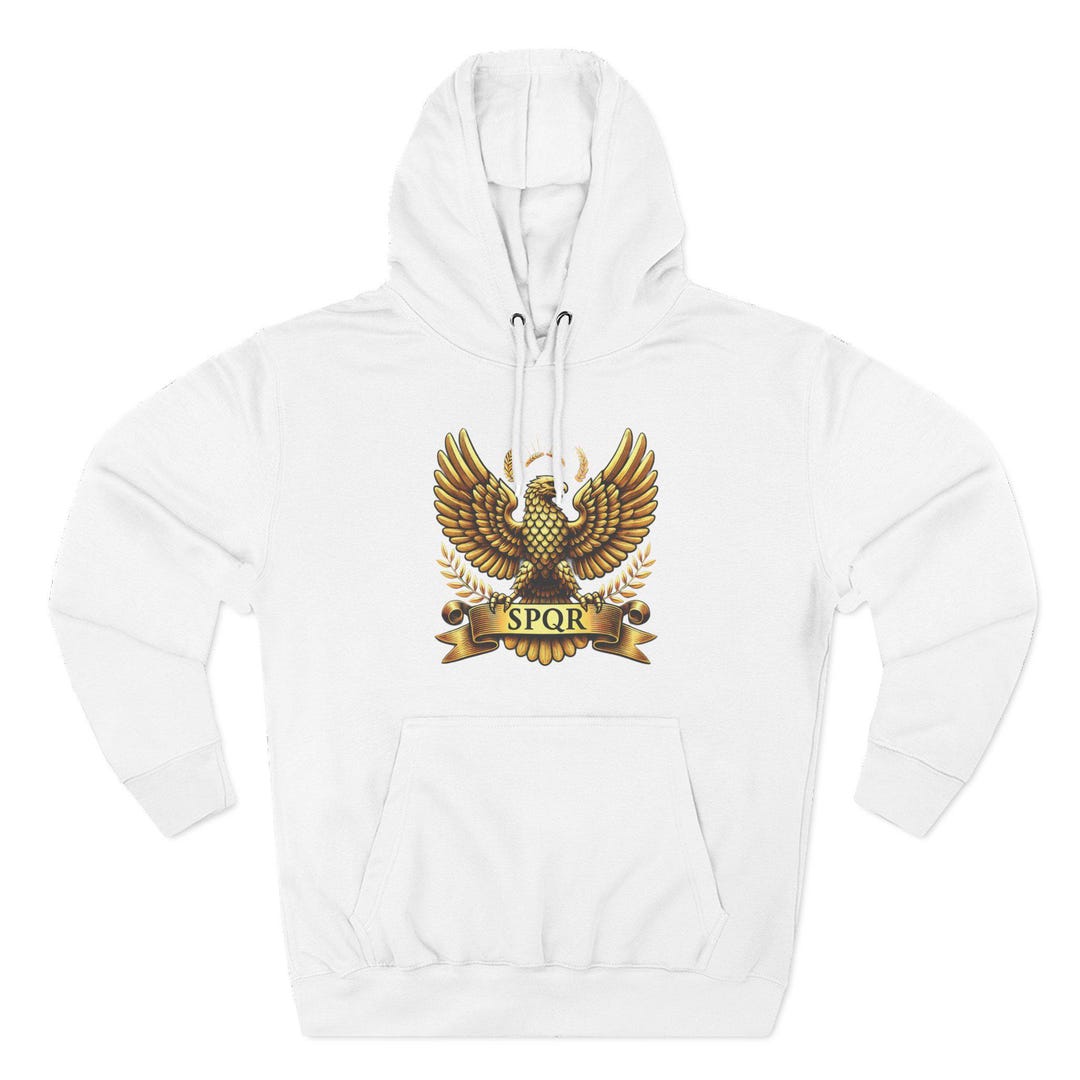 SPQR Roman Three-panel Fleece Hoodie - Ancient Rome History, Historical ...
