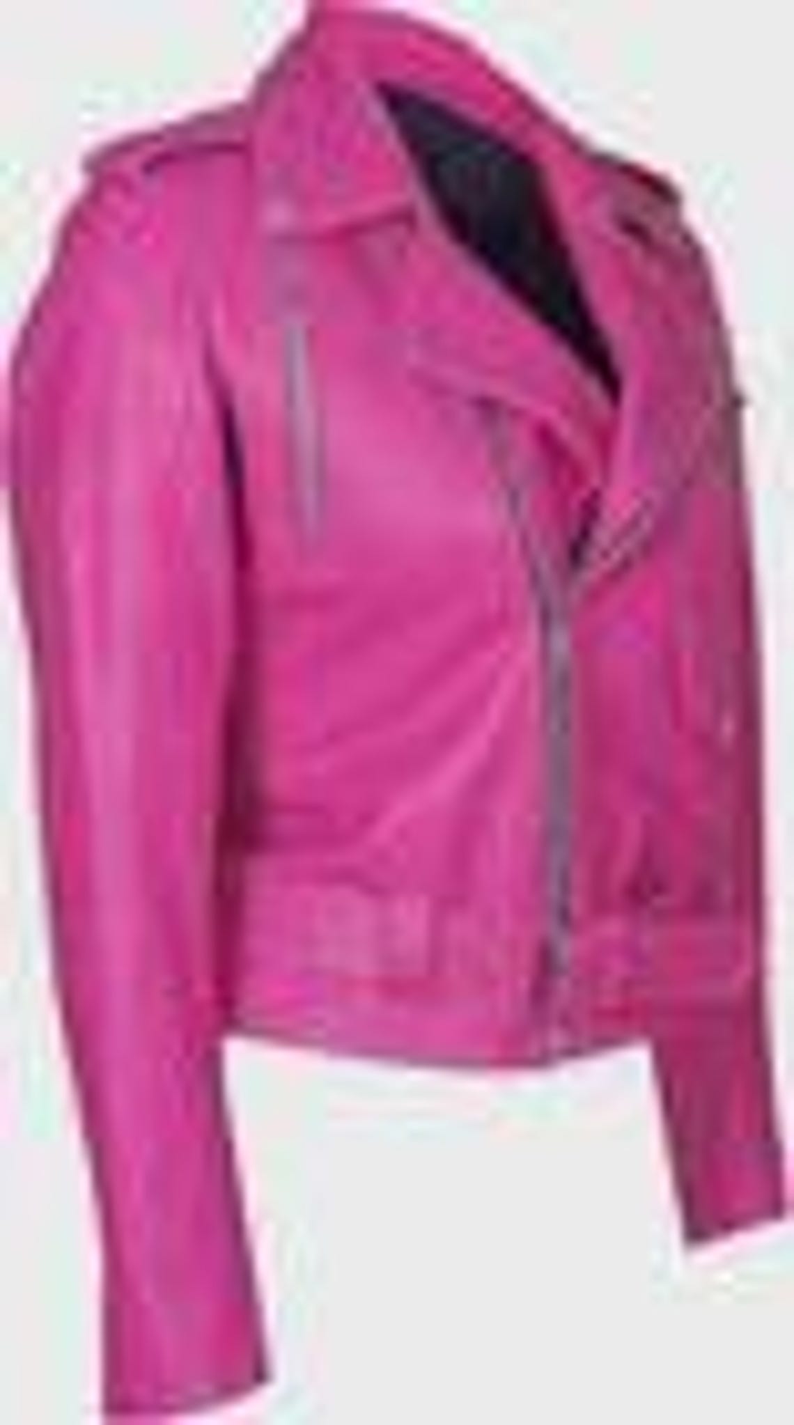 Pink Leather Jacket - Womens Hot Pink Motorcycle Leather Brando Biker ...