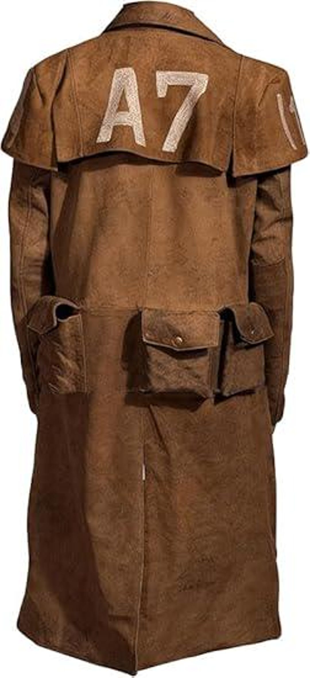 Men’s NCR Ranger Duster Coat – Brown Suede Leather Trench From Fallout ...