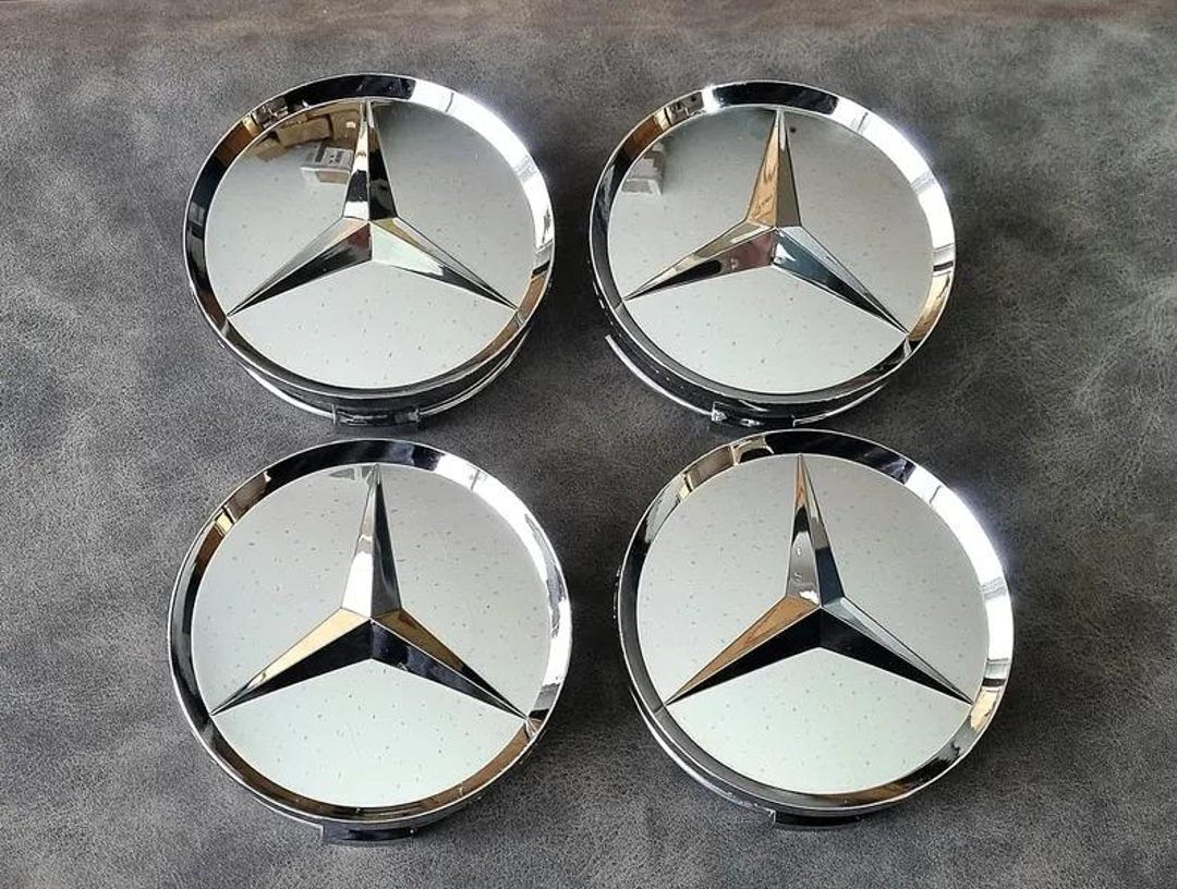 Set of 4 (75mm) MERCEDES Wheel Center Caps | Mercedes Hub Caps ...