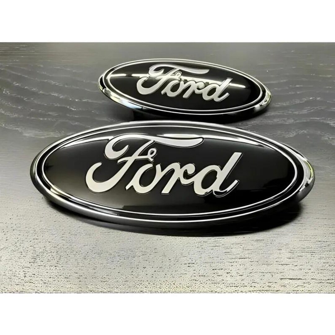 Black Chrome Ford Oval Badge | Ford Front and Rear Badge 9 & 7 Inch ...