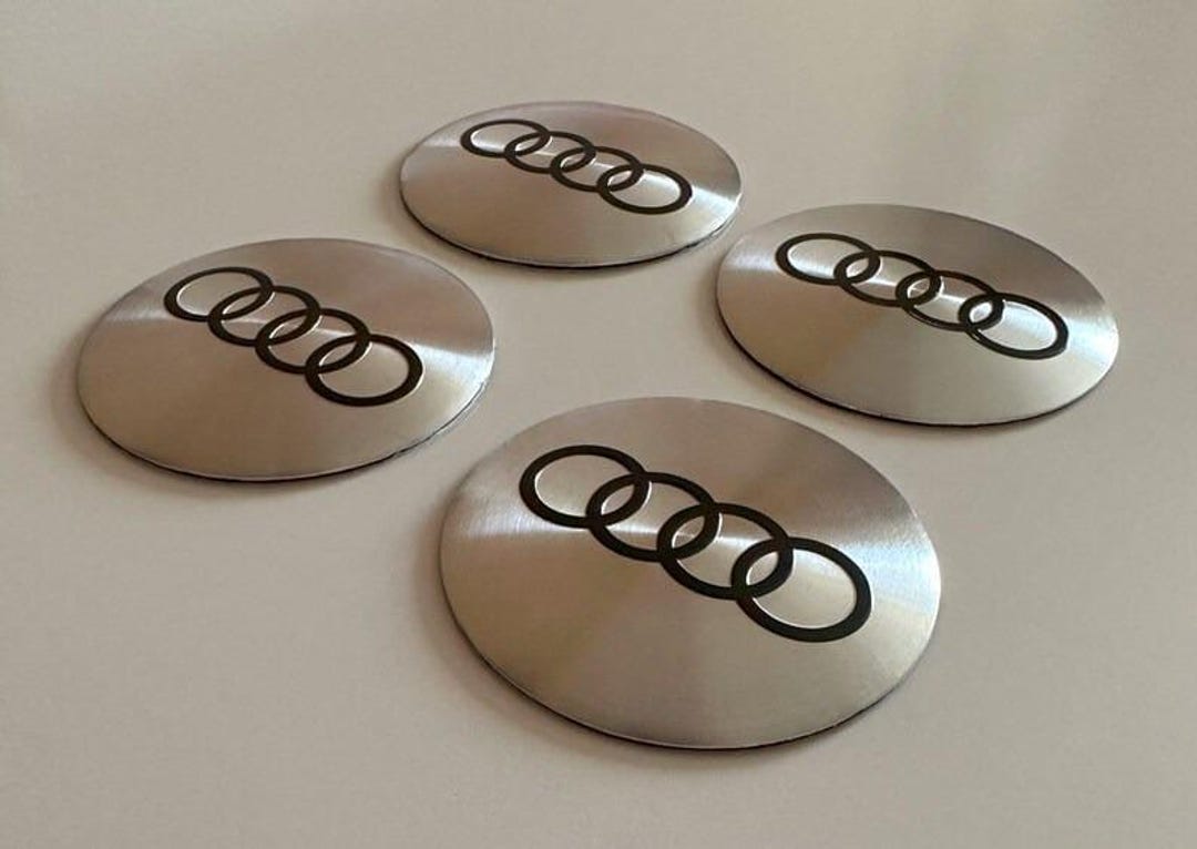 Set of 4 Matte Silver Audi Wheel Caps Audi Wheel Center Caps 56mm Audi ...