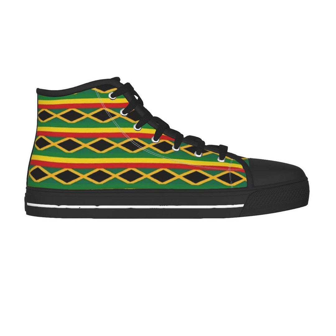 Jamaican Colours Men's Black Sole Canvas Shoes Street Wear - Etsy