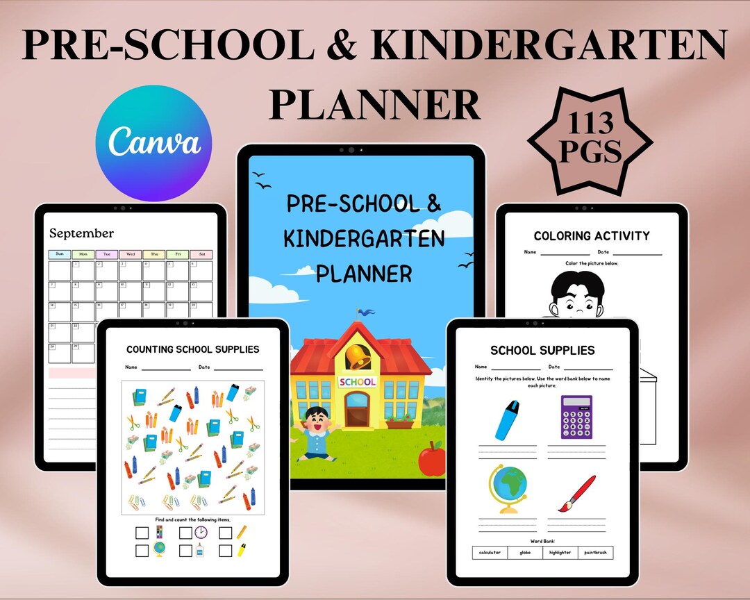 Preschool and Kindergarten Planner | Early Learning Daily Organizer ...