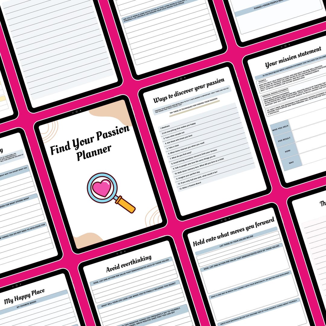 Find Your Passion Planner Printable | Digital Self Development Journal ...