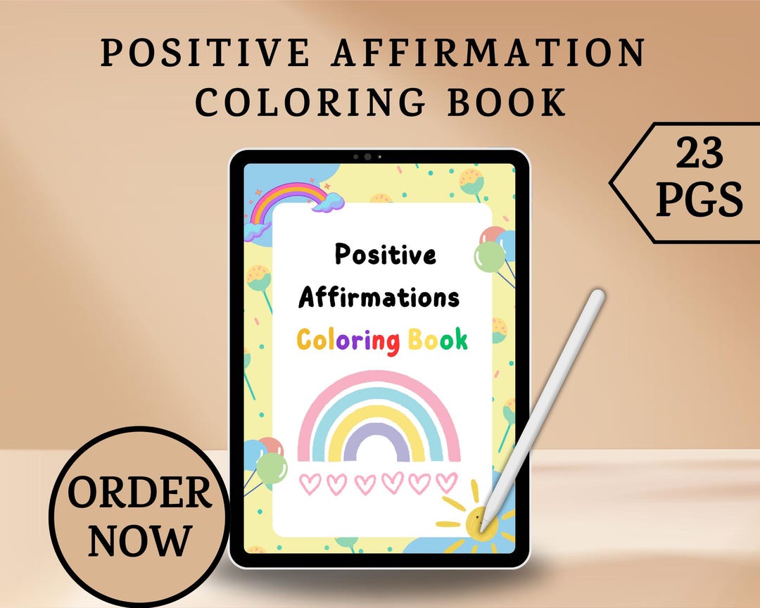 Positive Affirmation Coloring Book Planner | Mindfulness Journal for ...