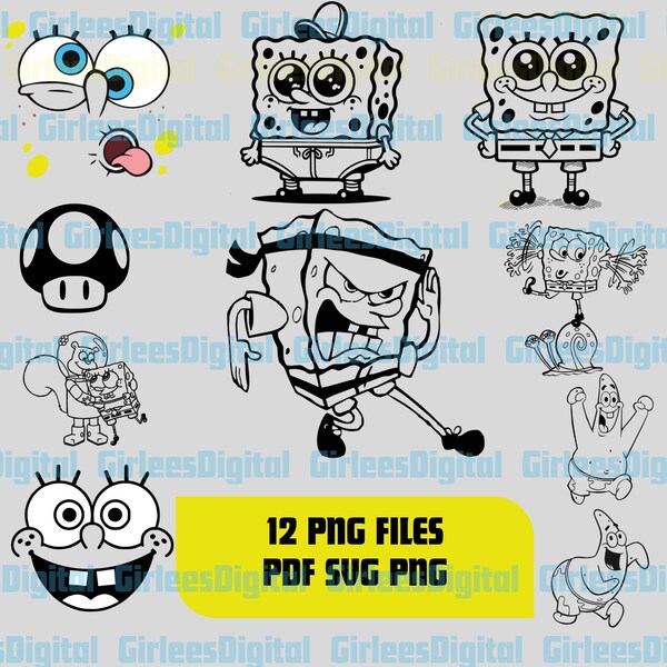 Spongebob Outline Svg - Etsy