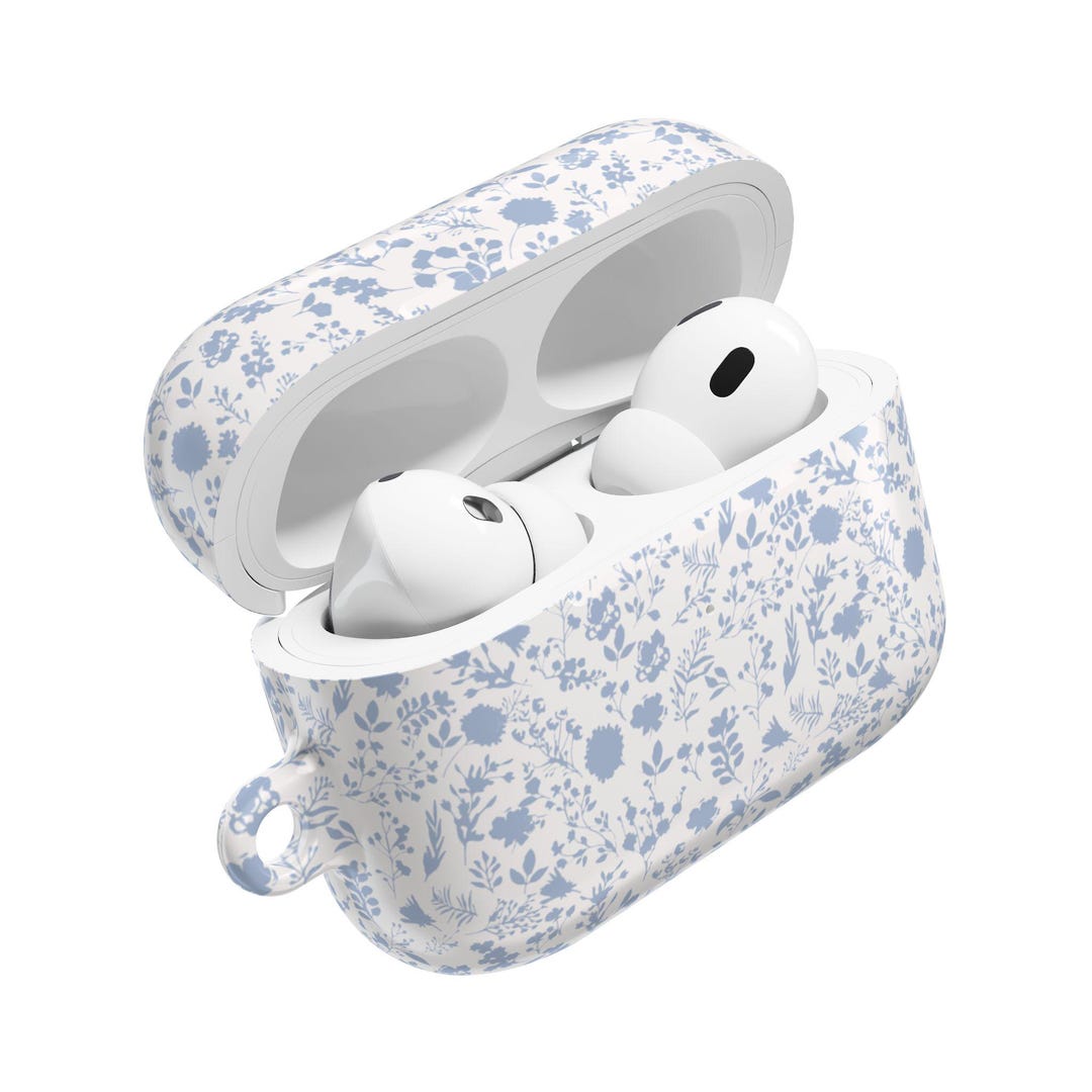 Dusty Blue Floral AirPod Case | AirPod Pros | Gift for Music Lovers ...