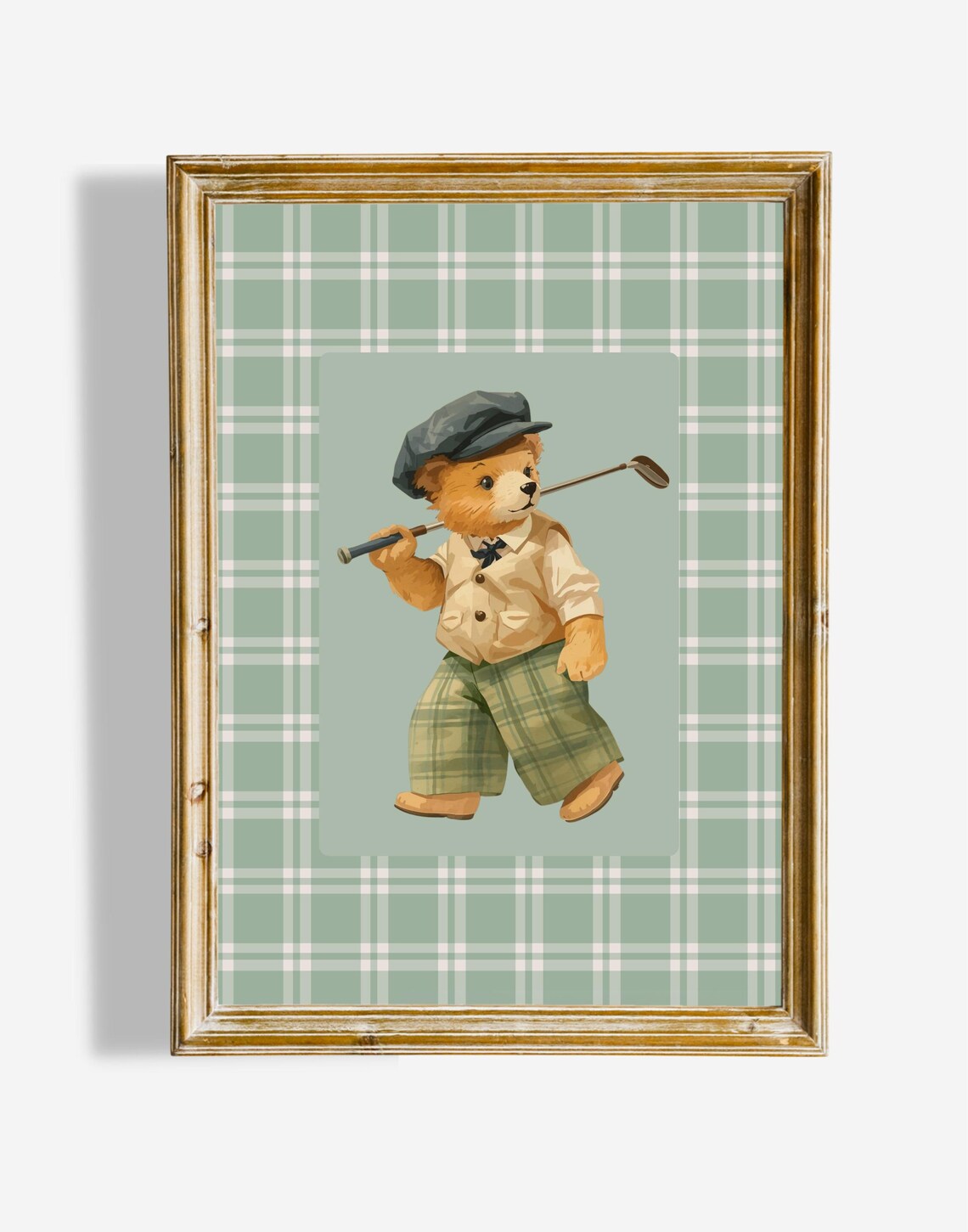 Vintage Golf Teddy Bear Wall Art, Classic Nursery Printable - Etsy