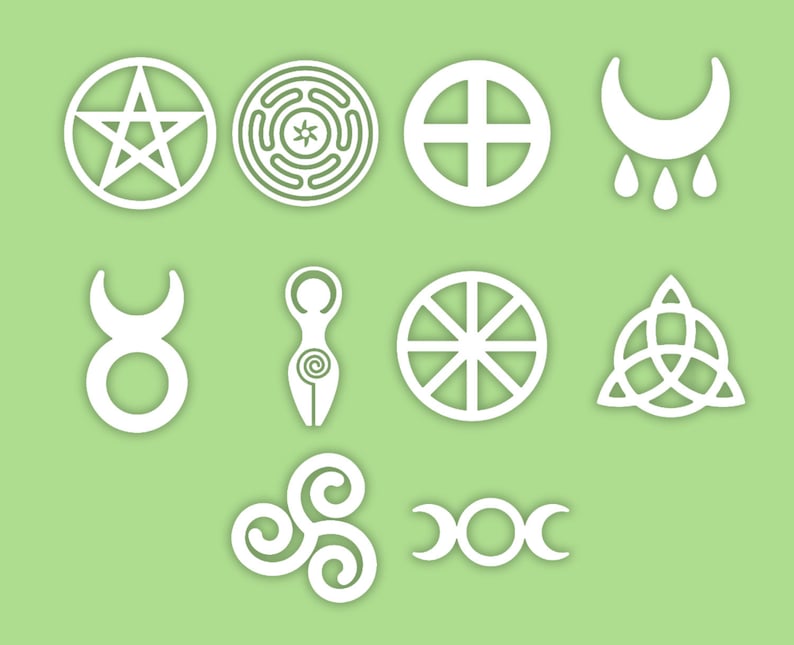 10 Pagan and Wican Symbols, SVG Vector Cut Files for Cricut Design ...