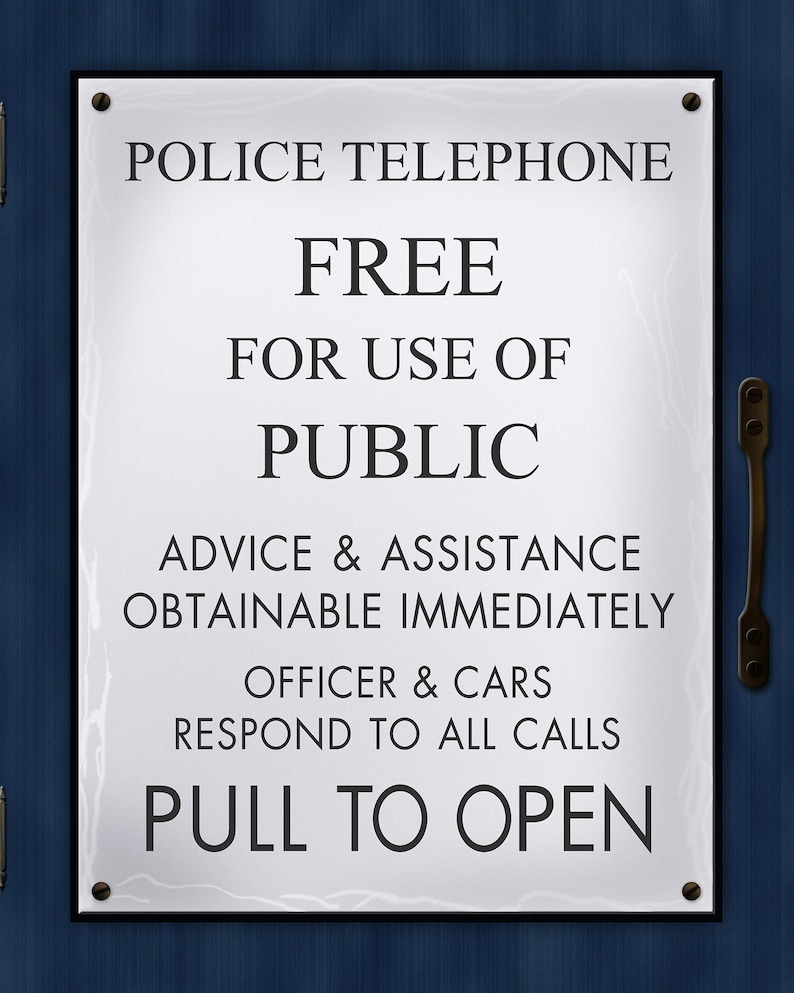 Tardis Police Box Telephone "pull to Open" Door Panels - Set of 3 10x8 ...