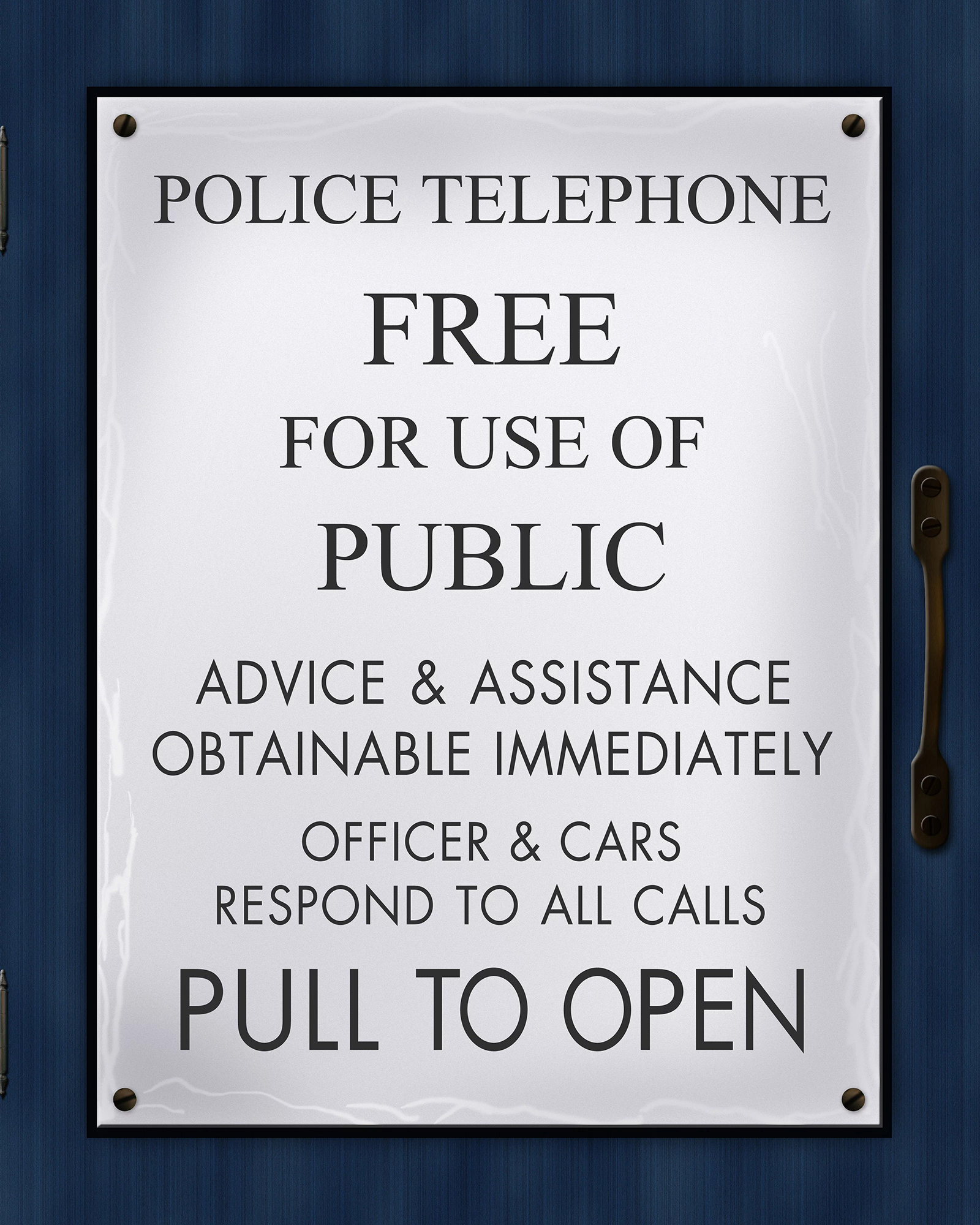 Tardis Police Box Telephone "pull to Open" Door Panels - Set of 3 10x8 ...