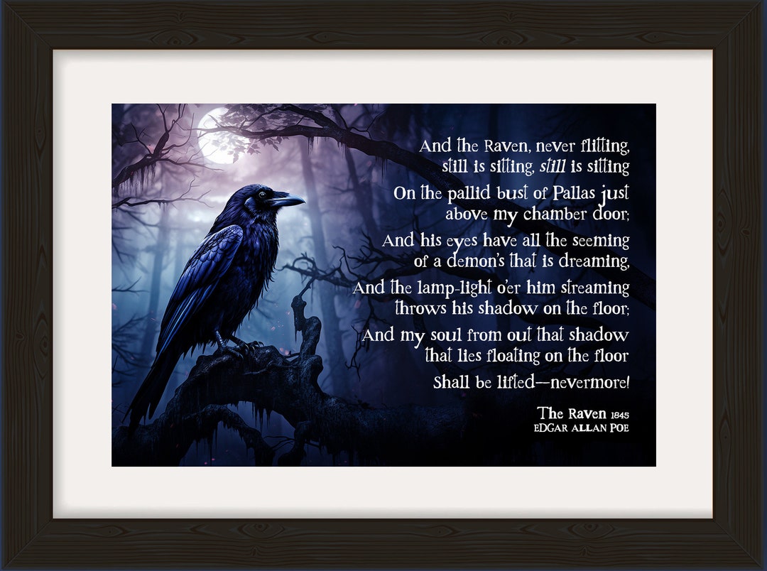 The Raven by Edgar Allen Poe - Beautiful, Vivid Illustration Art Print ...