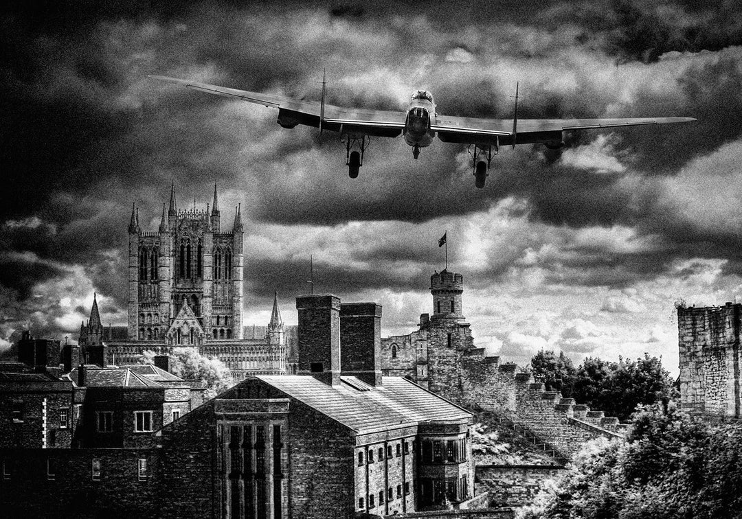 Lancaster Bomber Flying Over Lincoln Cathedral - Unique 10x7 Print of ...