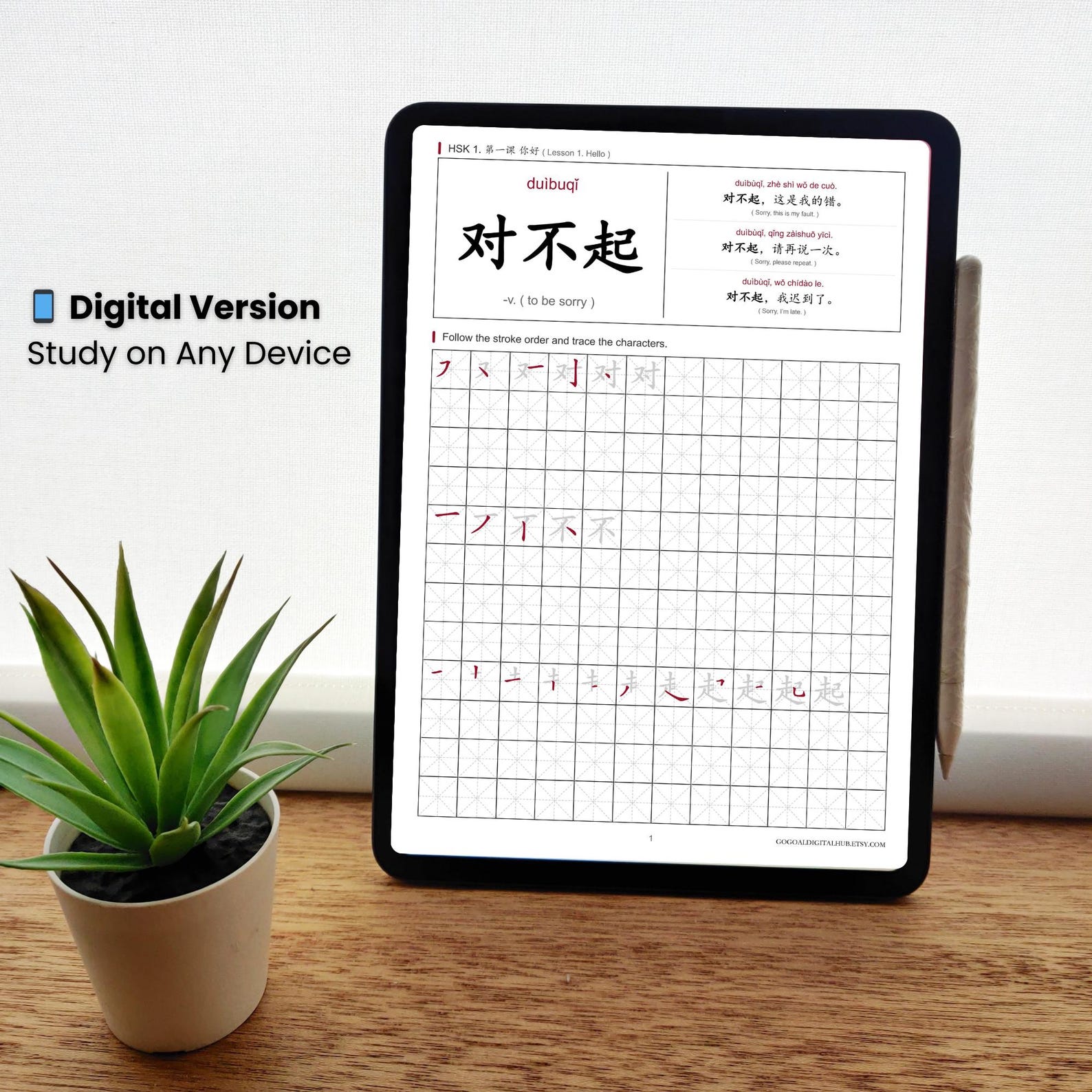 HSK Level 1 Writing Workbook: Vocabulary, Pinyin, Stroke Order ...