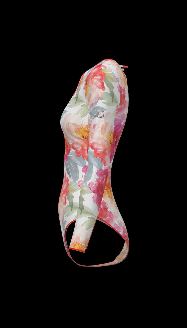 Tan Through One Piece Swimsuit: SPF35 Tenderness Print - Pitaya - Etsy