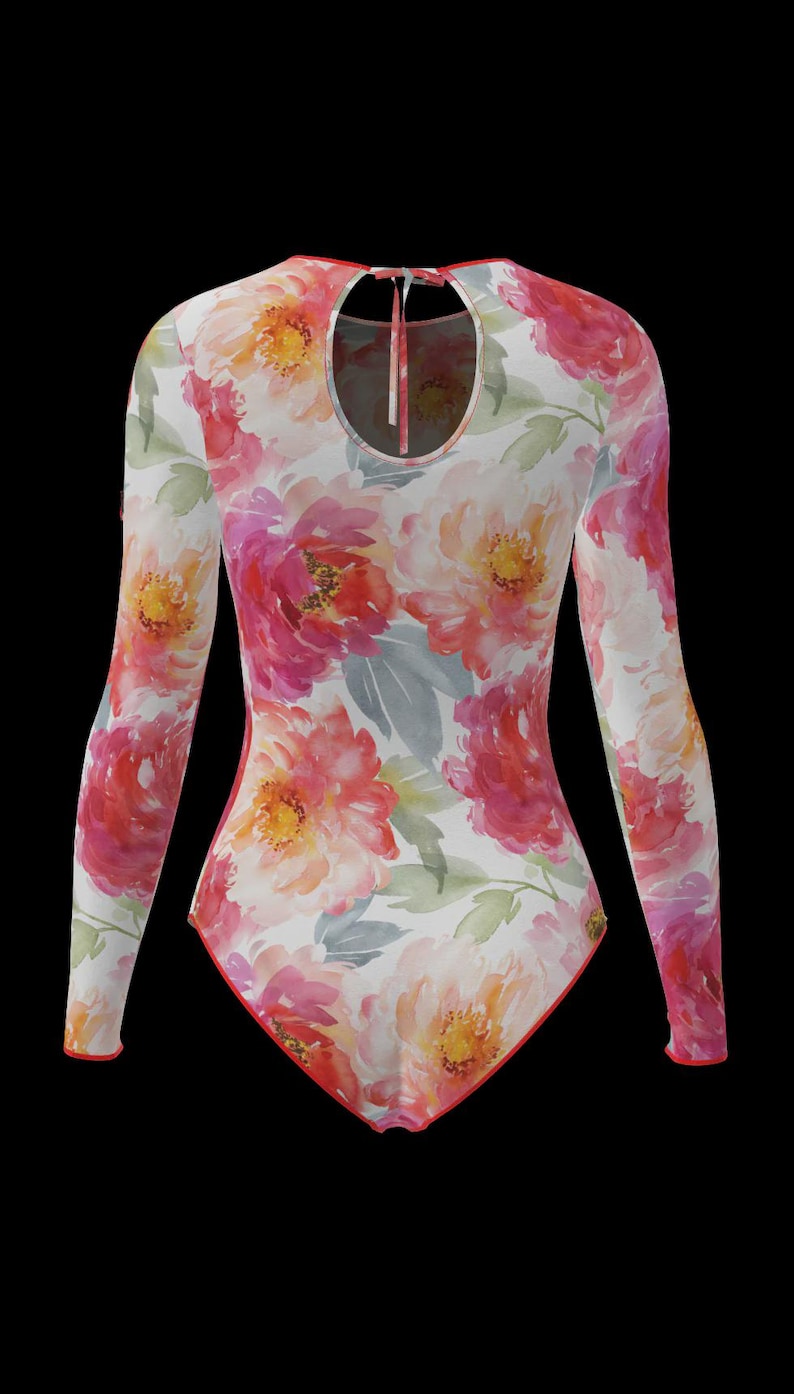 Tan Through One Piece Swimsuit: SPF35 Tenderness Print - Pitaya - Etsy
