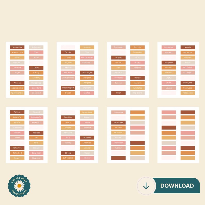 125 Jenga Feeling & Emotions Cards Social Psychology,table Talk Family ...