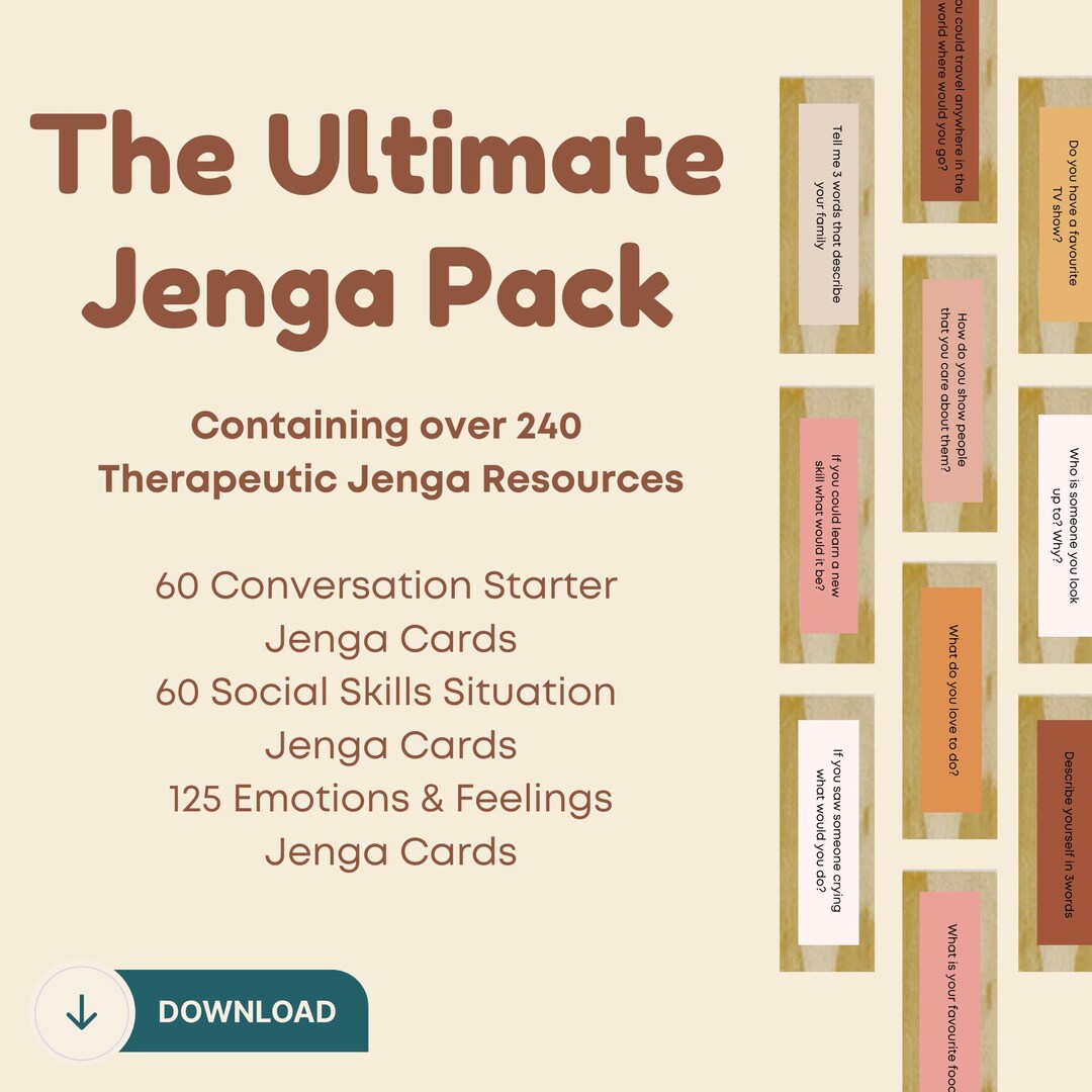 Jenga Conversation Starter Cards Mega Pack - Social Psychology, Table ...